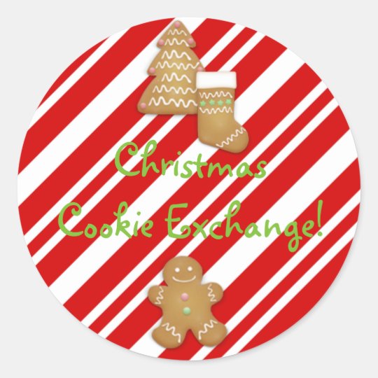 Christmas Cookie Exchange Sticker | Zazzle.com