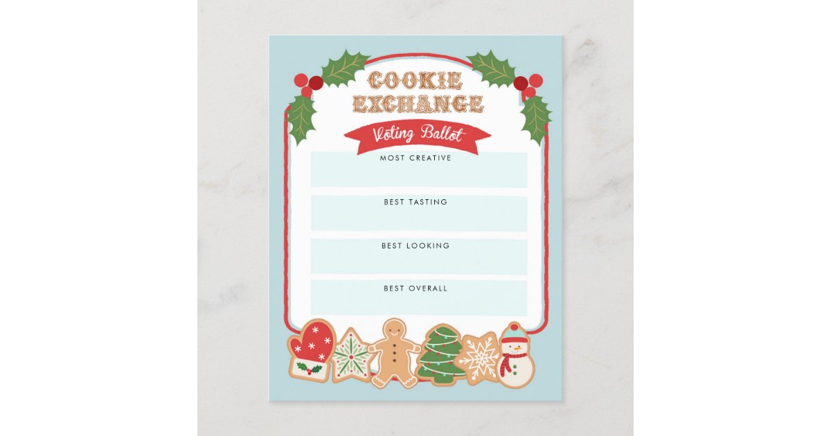 Christmas Cookie Exchange | Voting Ballot | Zazzle