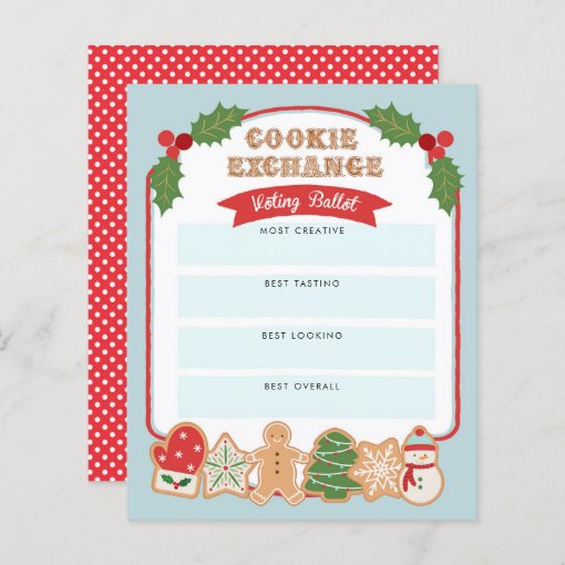 Christmas Cookie Exchange | Voting Ballot | Zazzle