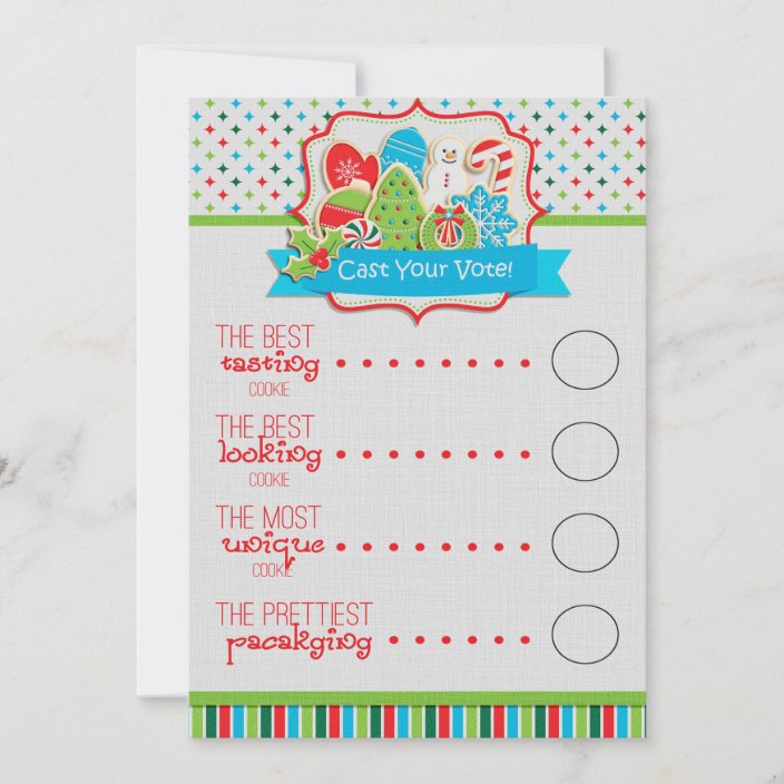 Christmas Cookie Exchange Voting Ballots | Zazzle.com