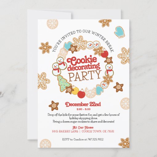 Christmas Cookie Kids Drop Off Party Invitation | Zazzle
