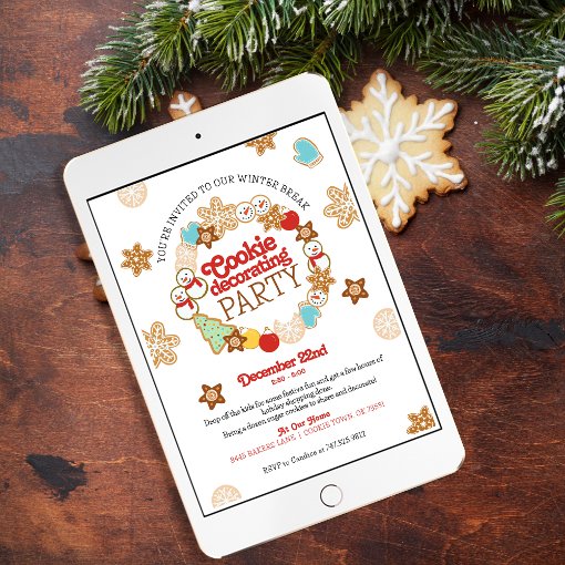 Christmas Cookie Kids Drop Off Party Invitation | Zazzle