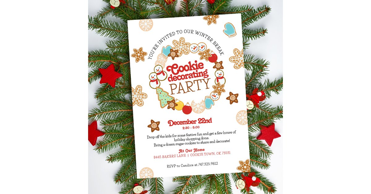 Christmas Cookie Kids Drop Off Party Invitation | Zazzle