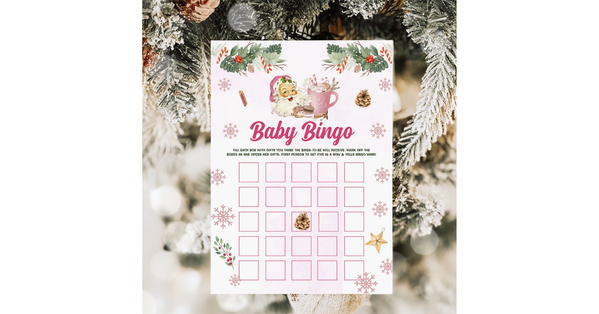 Christmas Cookie Santa Baby Bingo Games Card | Zazzle