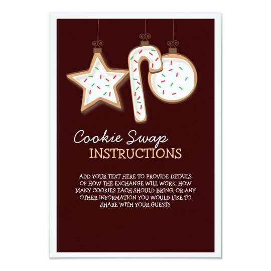 Christmas Cookie Swap Instruction Card | Zazzle.com