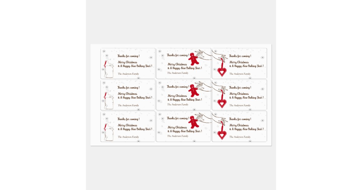 Christmas Cookie Swap Party Thank You Labels | Zazzle