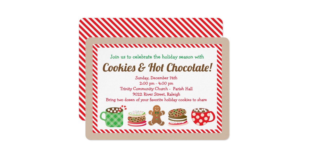 Christmas Cookies and Hot Chocolate Invitation | Zazzle.com