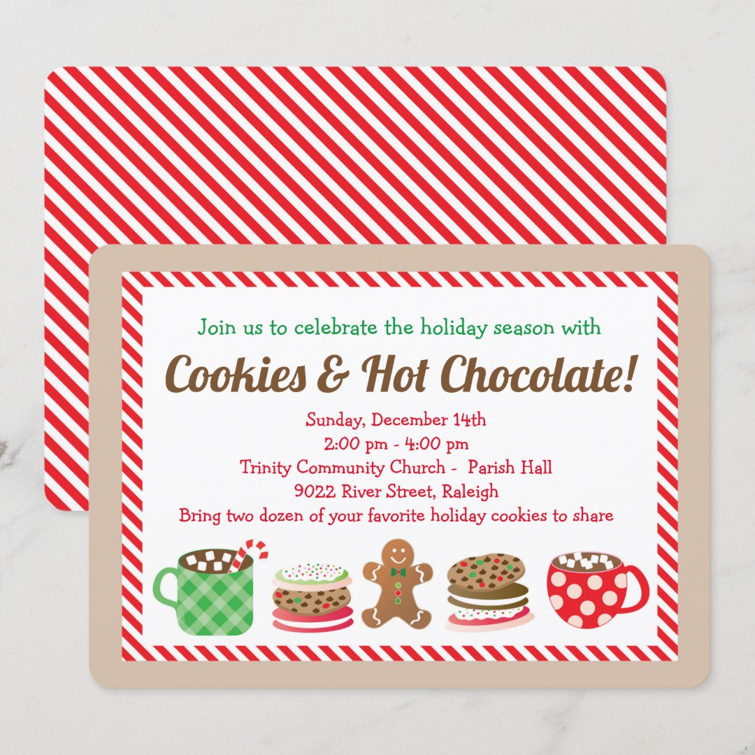 Christmas Cookies and Hot Chocolate Invitation | Zazzle