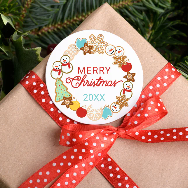 Christmas Cookies Holiday Classic Round Sticker | Zazzle