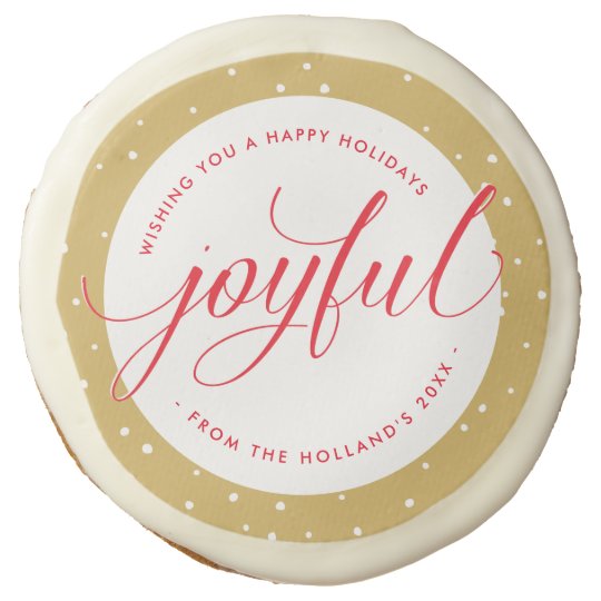 CHRISTMAS COOKIES joyful calligraphy red gold | Zazzle.com