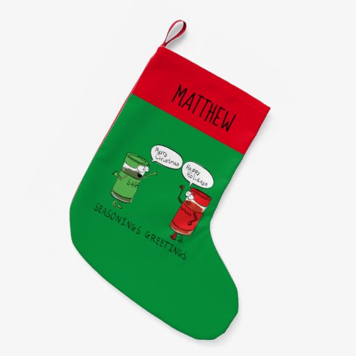 Christmas Cooking Funny Chef Spices Small Christmas Stocking | Zazzle