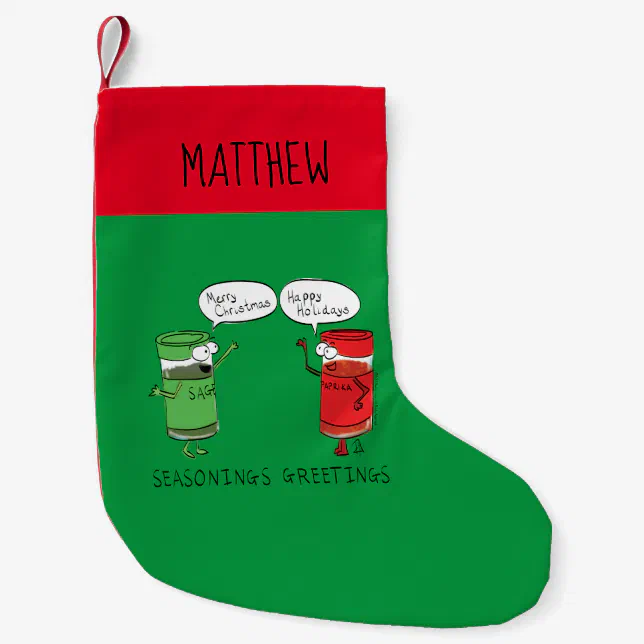Christmas Cooking Funny Chef Spices Small Christmas Stocking | Zazzle