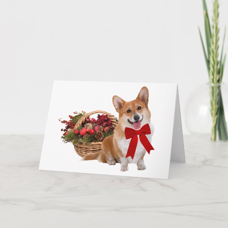 "Christmas Corgi" Greeting Card | Zazzle