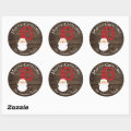 Christmas Country Wood Santa Rustic Classic Round Sticker | Zazzle