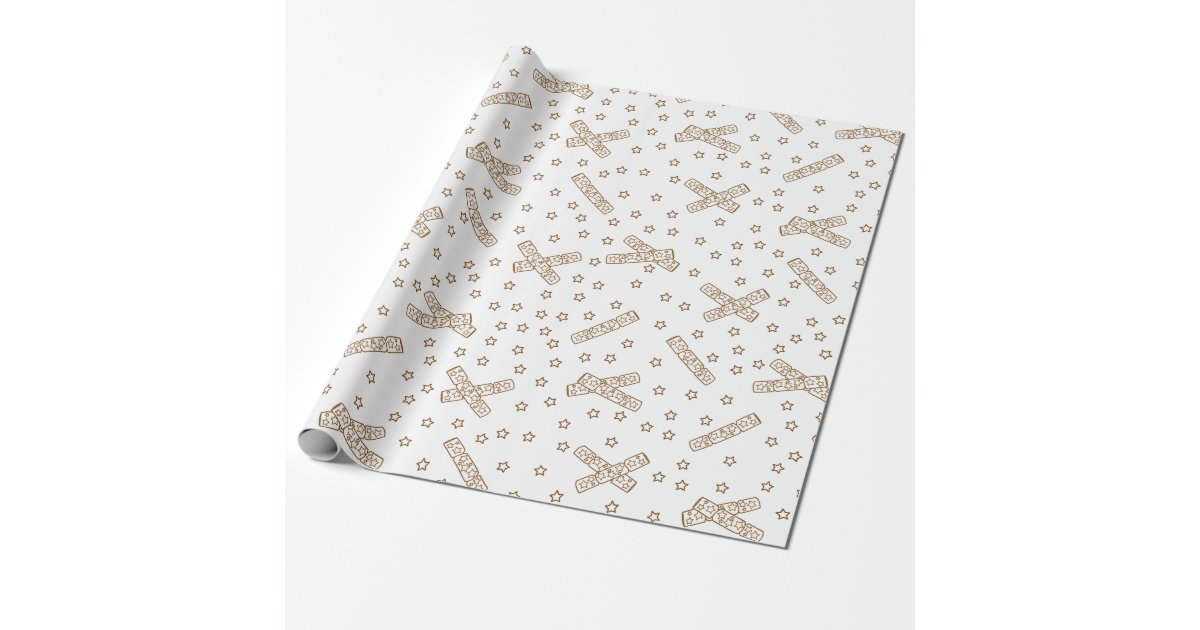 Christmas Crackers Gold Toile Wrapping Paper | Zazzle