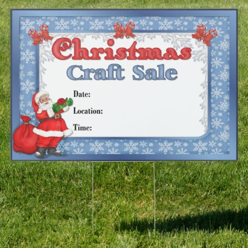 Christmas Craft Sale Santa Sign | Zazzle