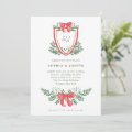 Christmas Crest | Whimsical Red and Green Wedding Invitation | Zazzle