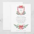 Christmas Crest | Whimsical Red and Green Wedding Invitation | Zazzle