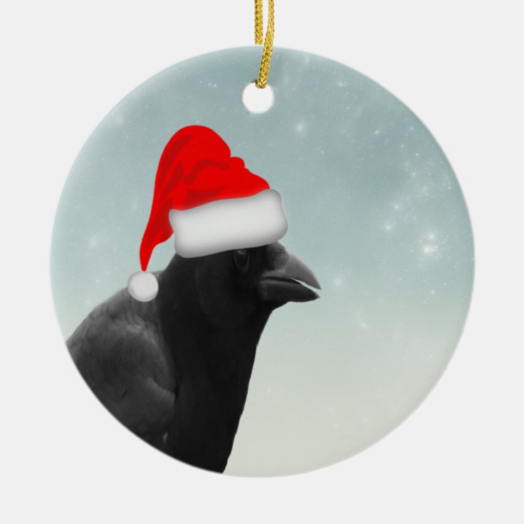 Christmas Crow Ceramic Ornament | Zazzle