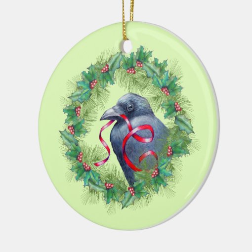 Christmas Crow Holiday Ornament | Zazzle