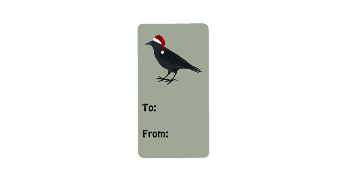 Christmas Crow Label | Zazzle