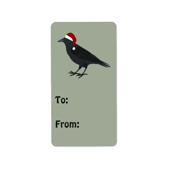 Christmas Crow Label | Zazzle