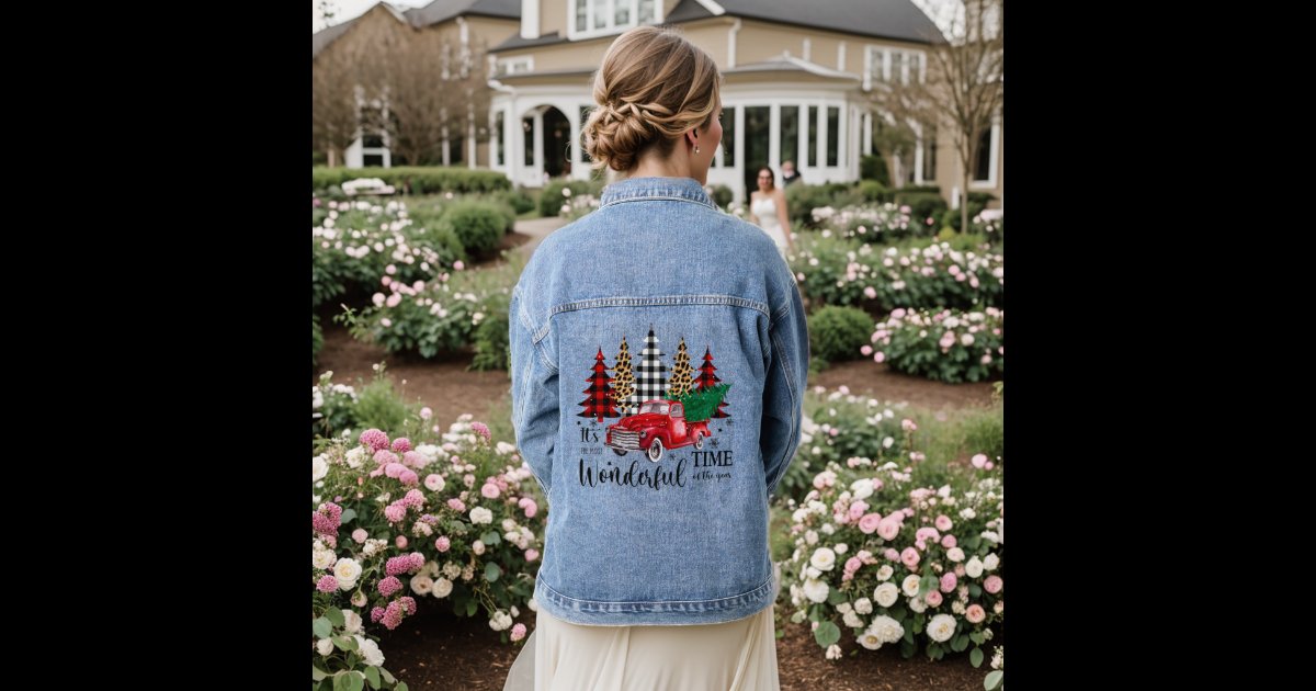Christmas Custom Women's Denim Jacket | Zazzle