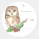 Christmas Cute Owl Gift Tag Sticker | Zazzle