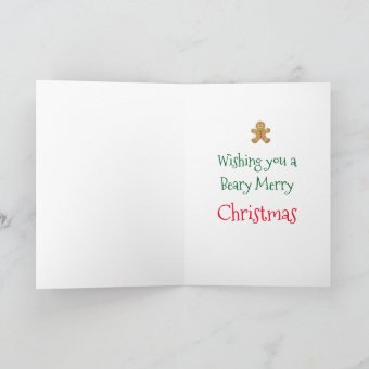 Christmas Cute Teddy Bear Holiday Card | Zazzle