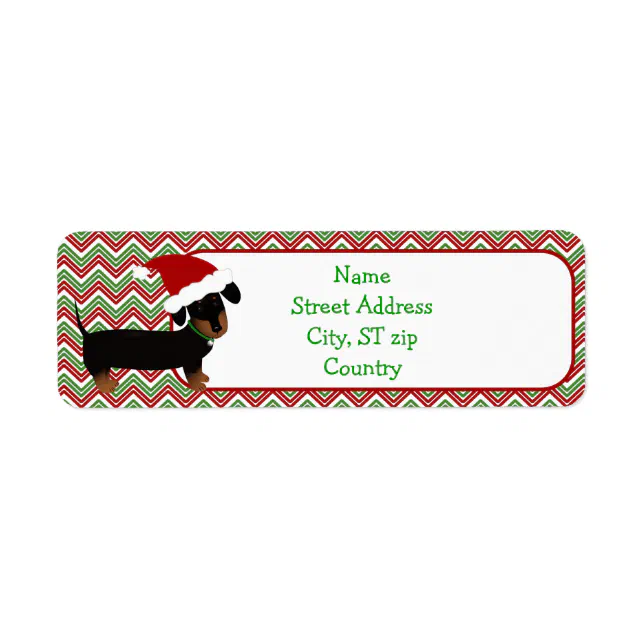 Christmas Dachshund Return Address Label | Zazzle