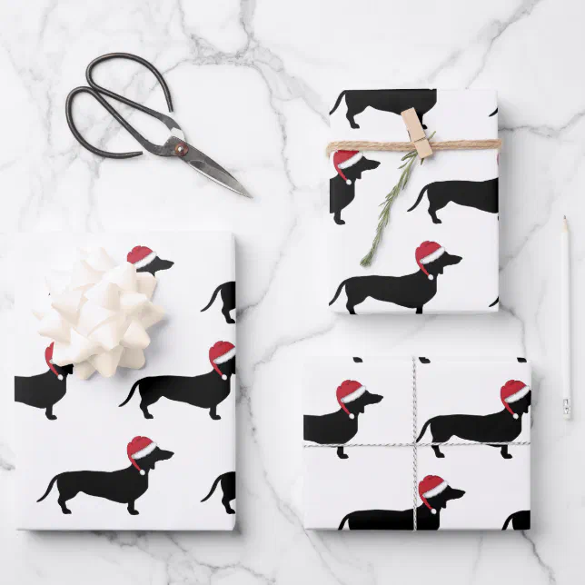 Christmas Dachshund Through The Snow Wrapping Paper Sheets | Zazzle