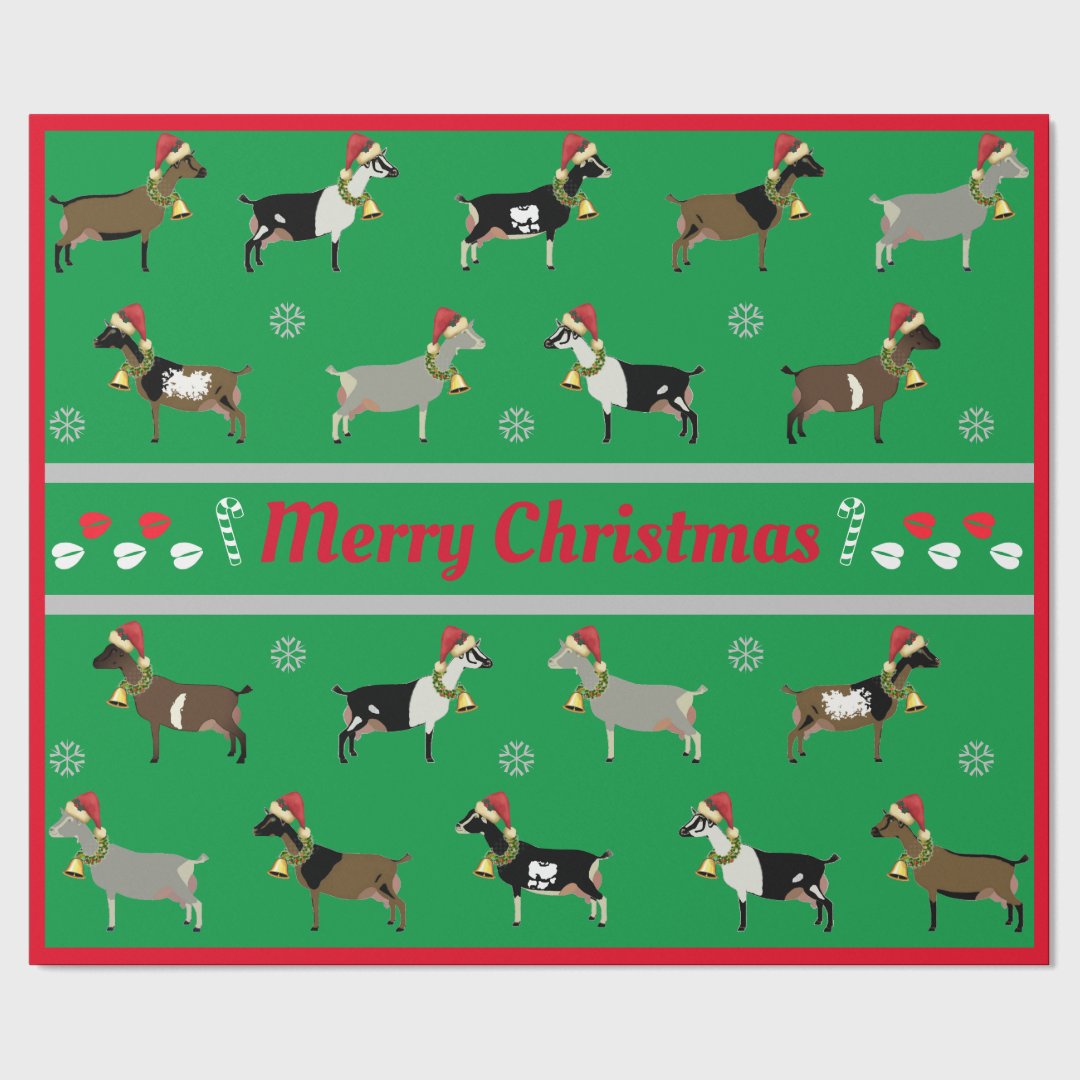 Christmas Dairy Goat Herd Wrapping Paper | Zazzle