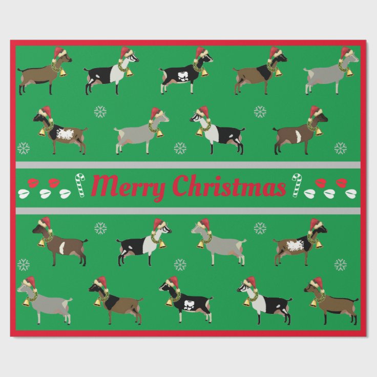 Christmas Dairy Goat Herd Wrapping Paper | Zazzle