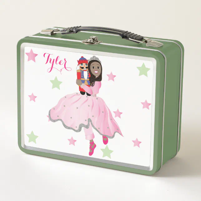 Christmas Dark Hair Nutcracker Ballerina Metal Lunch Box | Zazzle