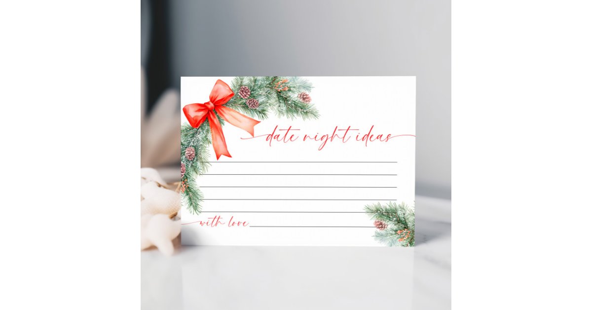Christmas Date Night Ideas Card | Zazzle