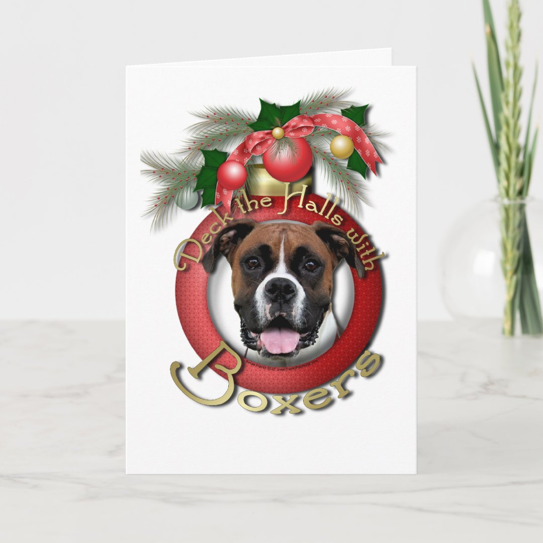 Christmas - Deck the Halls - Boxers - Vindy Holiday Card | Zazzle