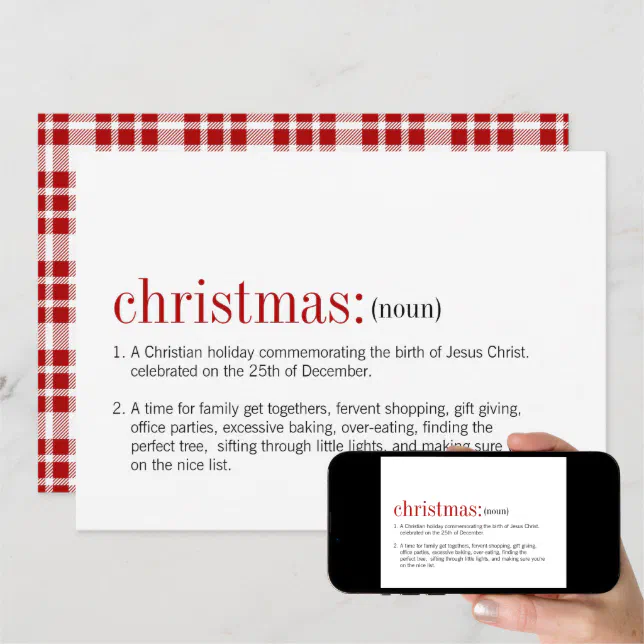 Christmas Definition Holiday Card | Zazzle