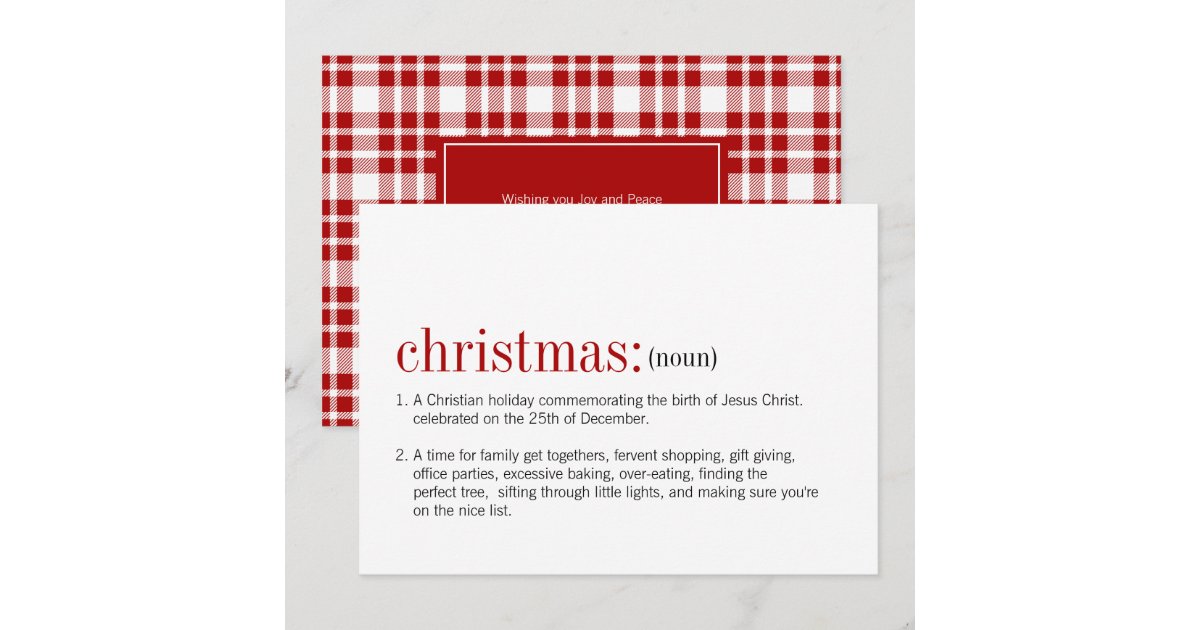 Christmas Definition Holiday Card | Zazzle