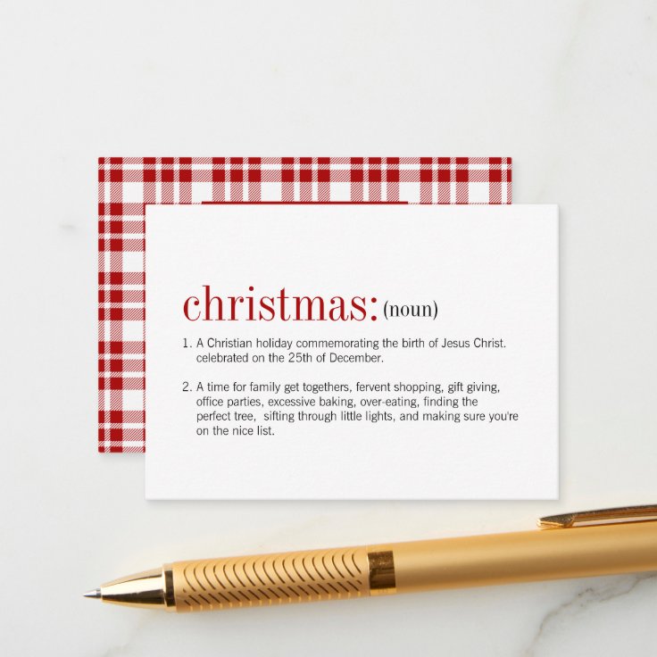 Christmas Definition Holiday Mini Holiday Cards | Zazzle