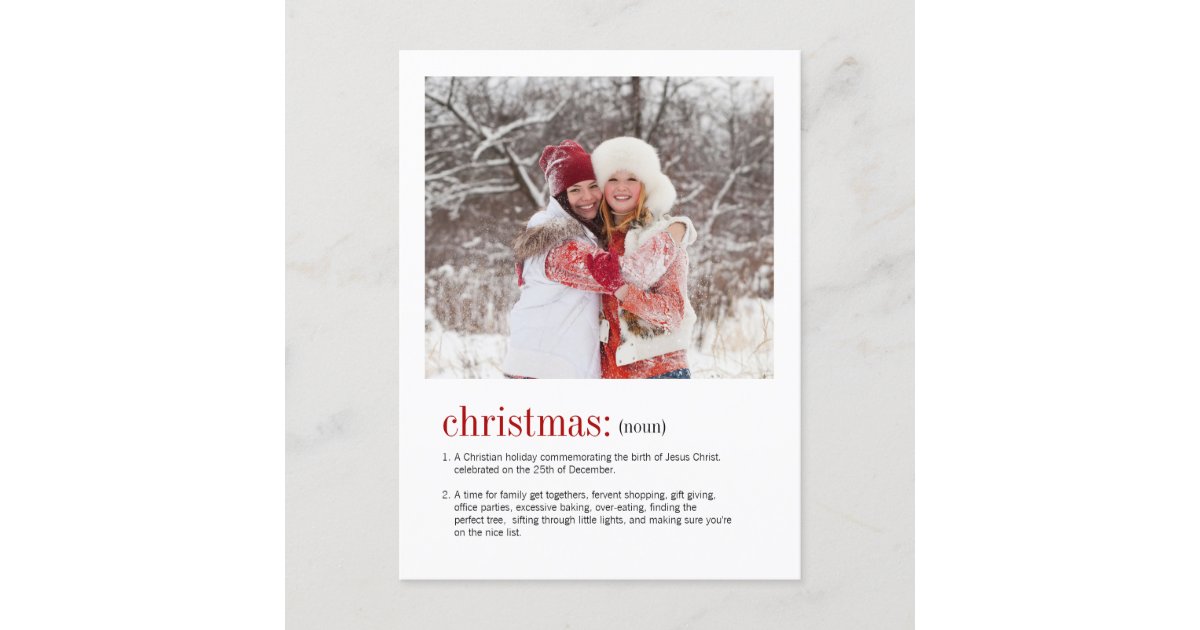 Christmas Definition Photo Holiday Postcard | Zazzle