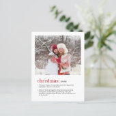 Christmas Definition Photo Holiday Postcard | Zazzle