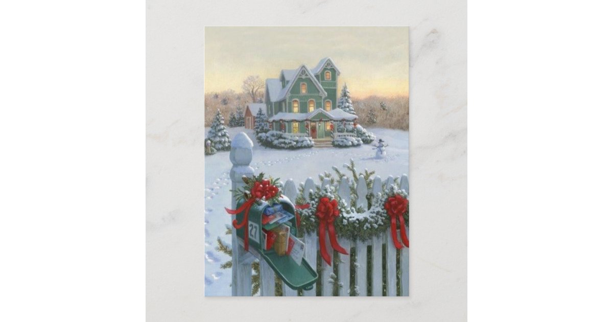 Christmas Delivery Holiday Postcard | Zazzle