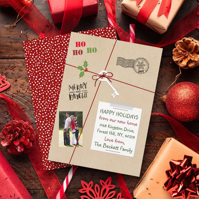 Christmas Delivery New Home Holiday Moving Cards | Zazzle