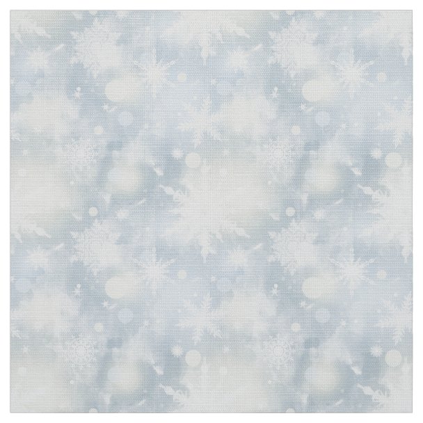 White snowflakes on light blue background Fabric | Zazzle