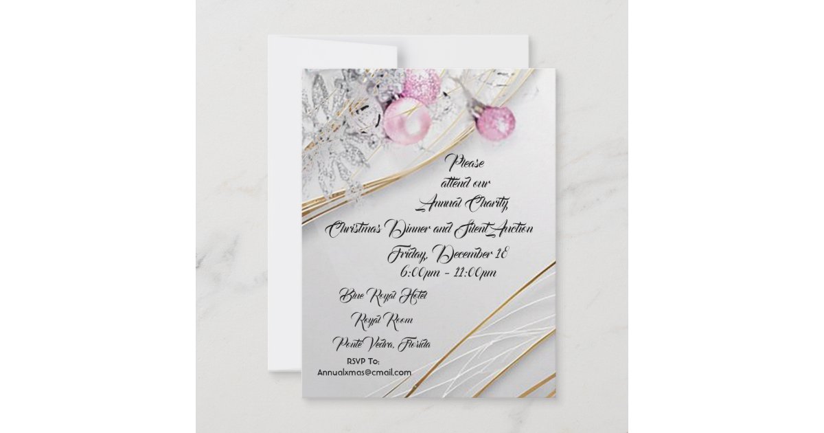 Christmas Dinner and Silent Auction Invitation | Zazzle