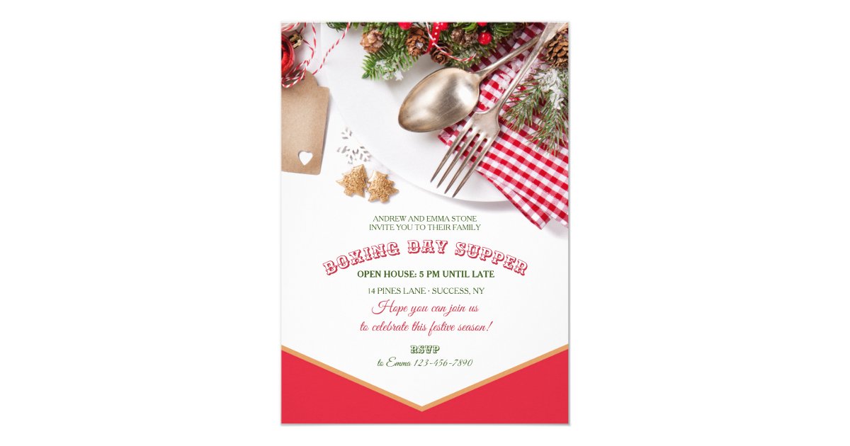 Christmas Dinner Boxing Day Invitation | Zazzle.com