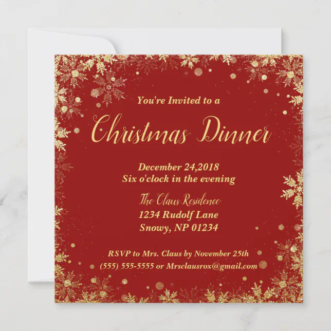 Christmas Dinner Invitation | Zazzle