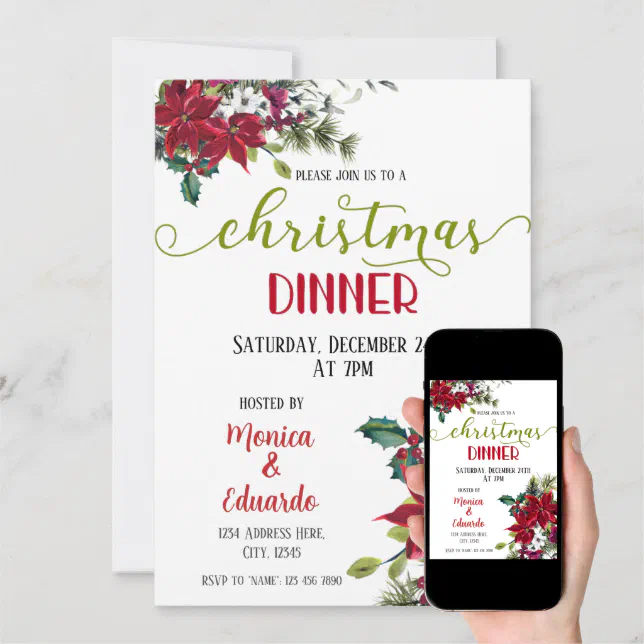Christmas Dinner Invitation | Zazzle