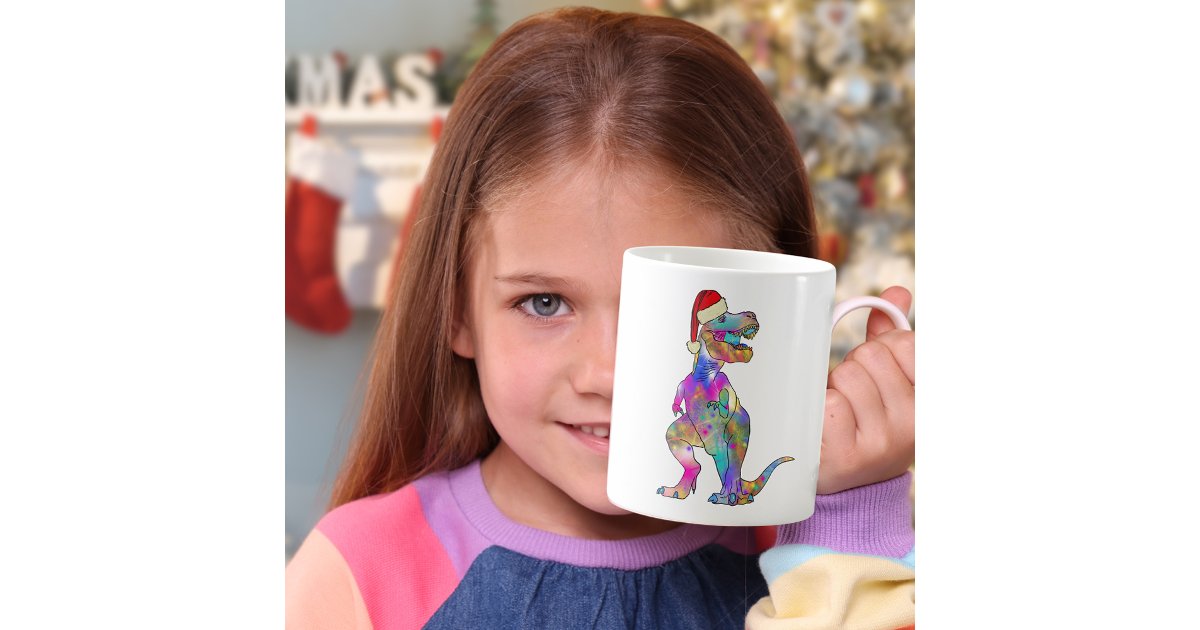 Christmas Dinosaur Colorful T-Rex Coffee Mug | Zazzle