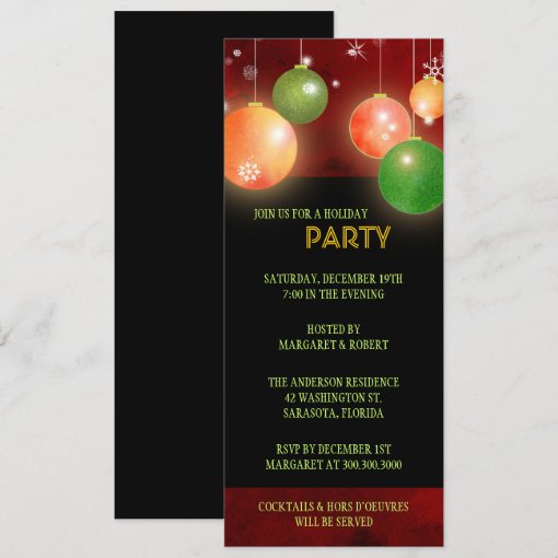 Christmas Disco Balls Luxe Holiday Party Invitation | Zazzle